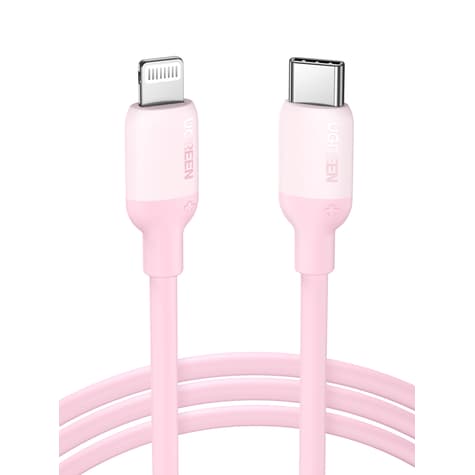 Cable USB-C a Lightning (iPhone) 1mt modelo US387 Certificado Rosado - Lomi