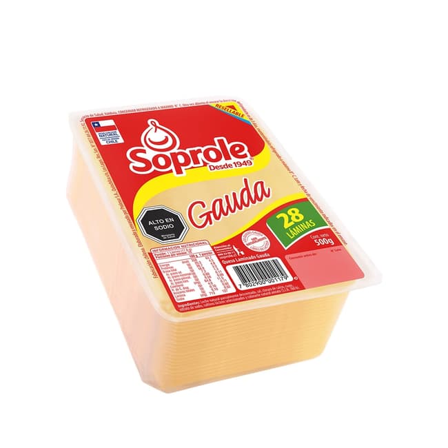 Queso Gauda Soprole laminado 500 grs. - Lomi