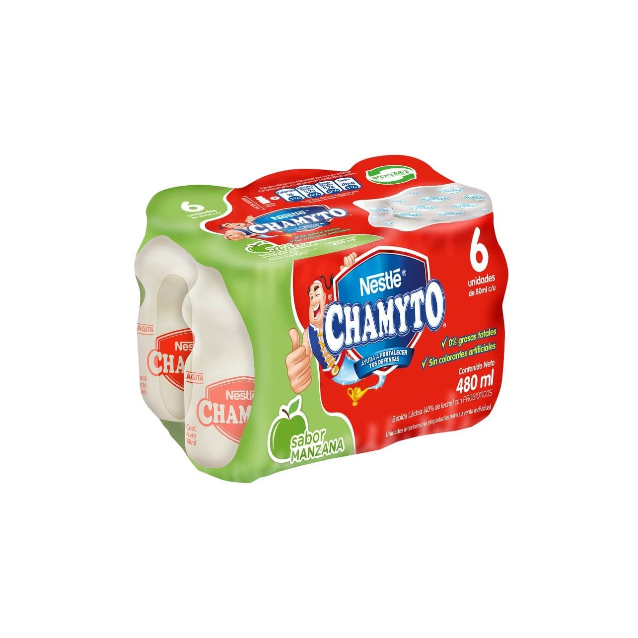 Probiótico chamyto sabor manzana 6 un - Lomi